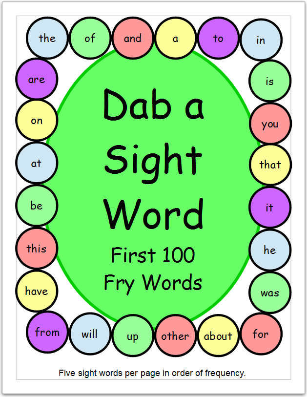 Dab a Sight Word Fry 1-100