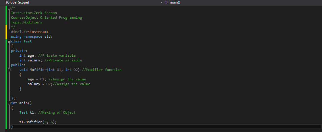 C++ Modifiers and Accessors | Wisdom Stack