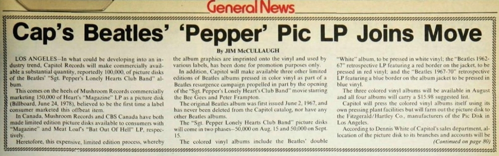 The Beatles In The News: The Beatles - Billboard Magazine July 29th 1978