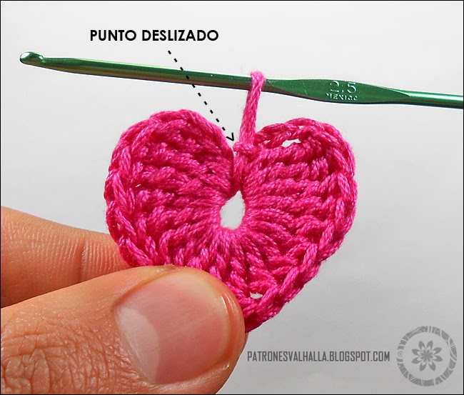 Corazones a Crochet (foto-tutorial) - PATRONES VALHALLA: Patrones ...