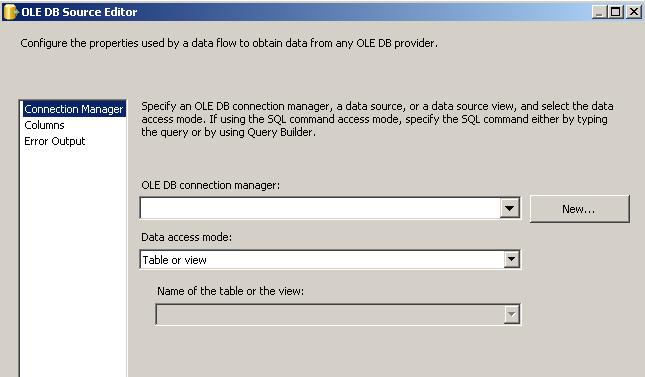 Solution for SSIS tasks: OLEDB SOURCE