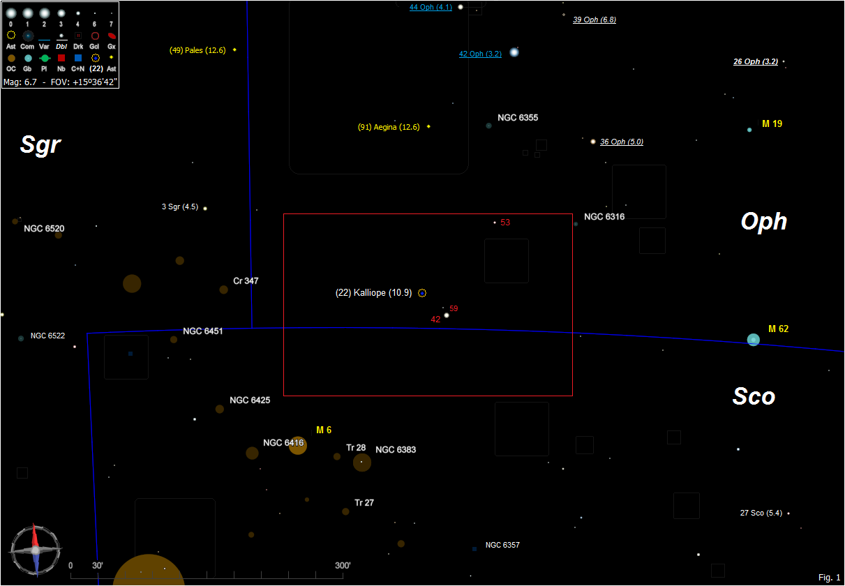 Sky and Observers: O asteroide (22) Kalliope em 2019.