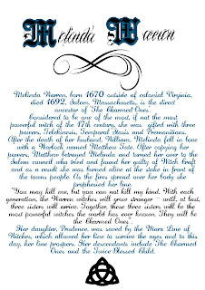 Book Of Shadows Pages: Melinda Warren