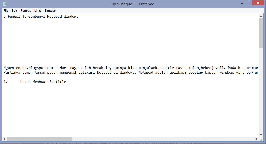 3 Fungsi Tersembunyi Notepad Di Windows - Buntut Dangdeur