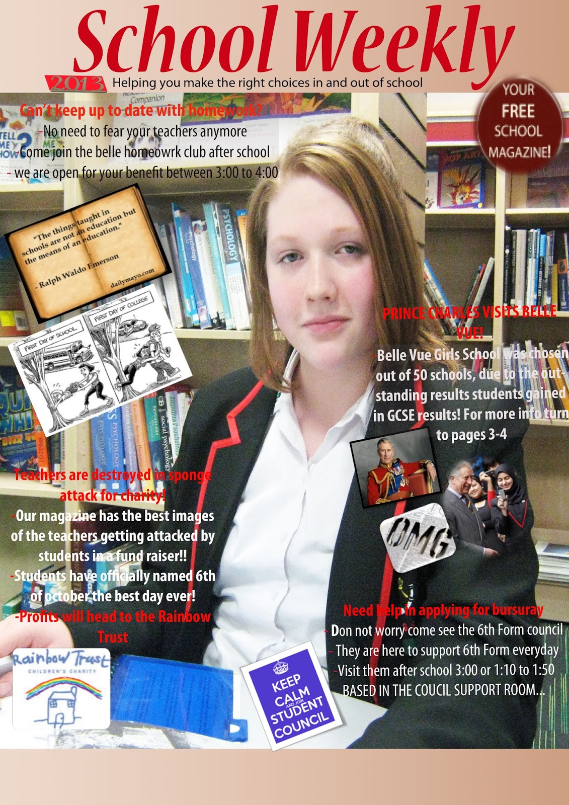 AS Media Sahira B: Creating a front page for a school magazine