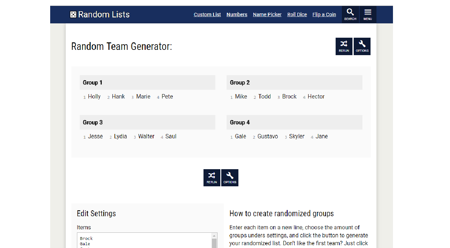 SP 8 Chełm Aktywna tablica: Random Team Generator - losowy generator drużyn