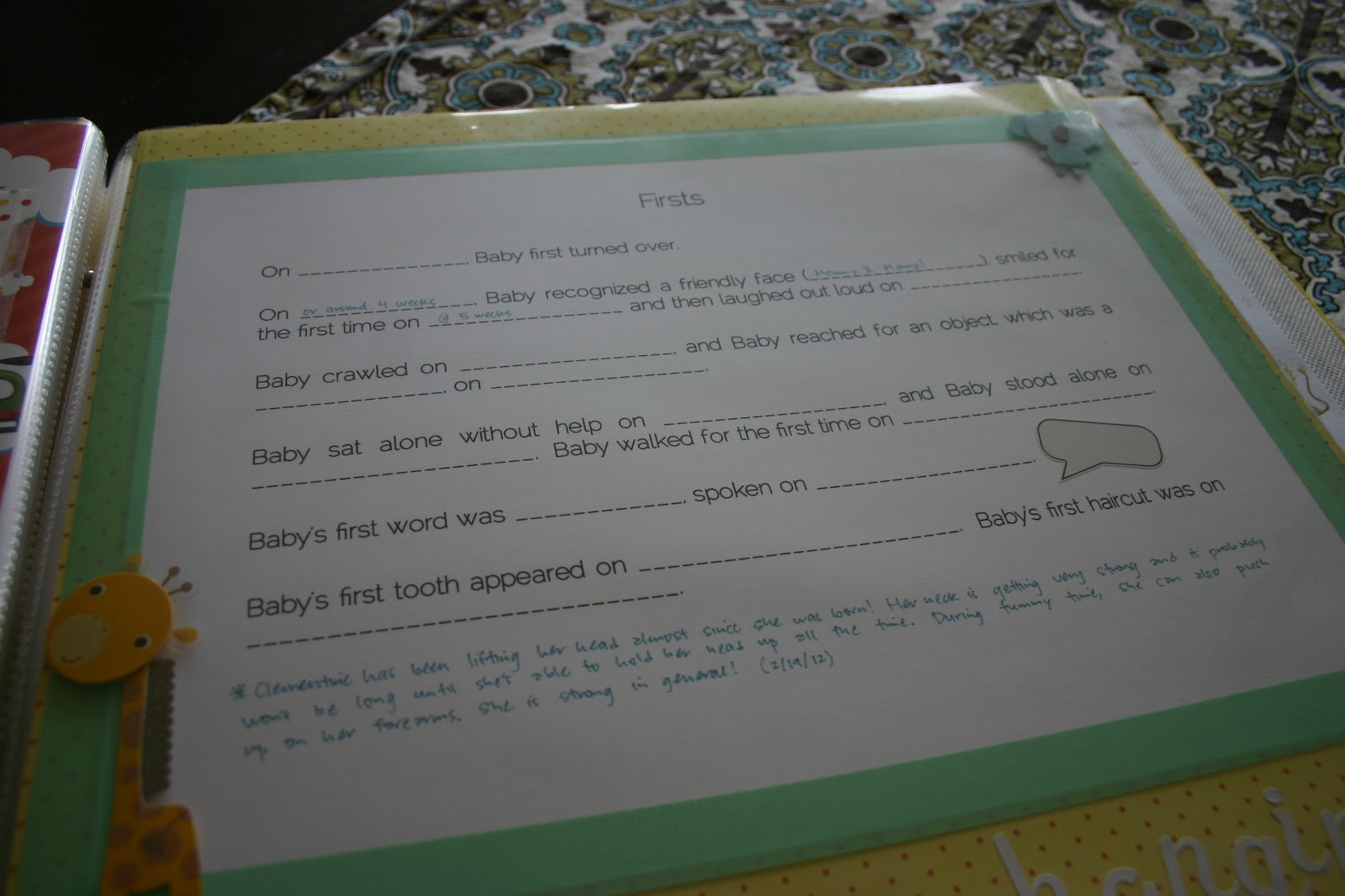 little red desk: DIY Baby Book