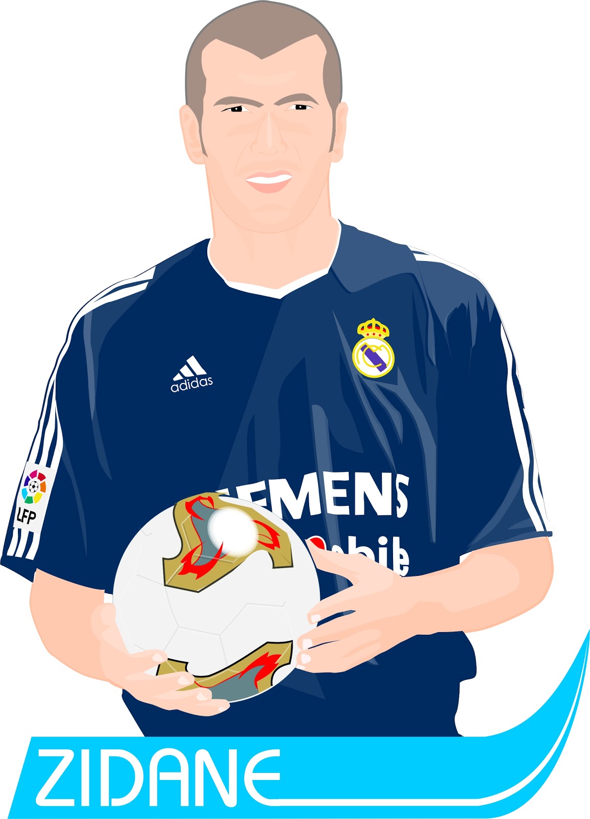 Cartoon Picture of Zinedine Zidane