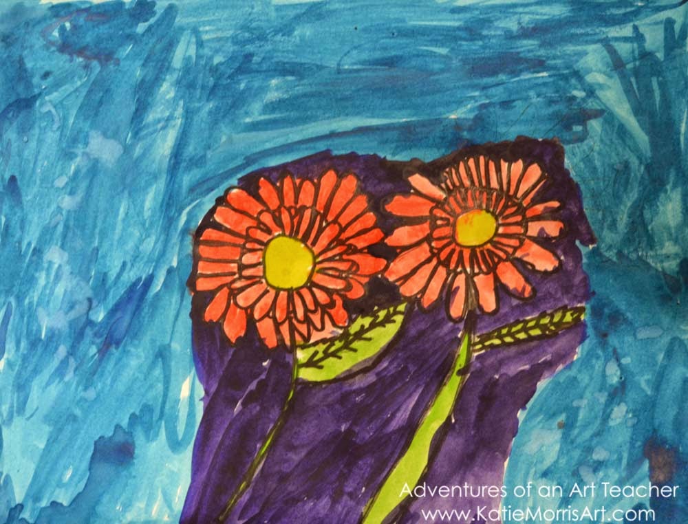 Katie Morris Art: 2nd Grade Contour Watercolors
