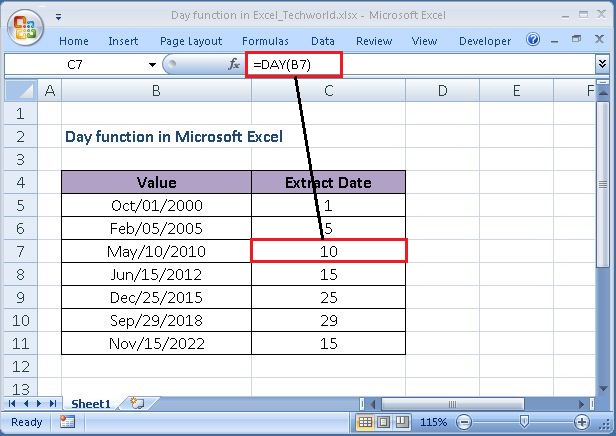 How to use the DAY function in Microsoft Excel - TechWorld | This ...