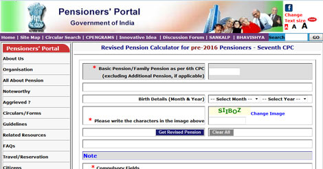 Official Calculator for 7th CPC Revised Pension and Arrears for Pre ...