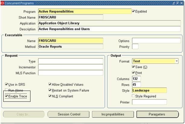 Enable trace file for a concurrent program | Oracle Apps Enable trace file for a concurrent program | Oracle Apps