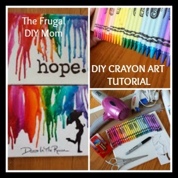 ~ The Frugal D.I.Y. Mom ~: Try It Tuesday - DIY Crayon Art Tutorial - Fun!
