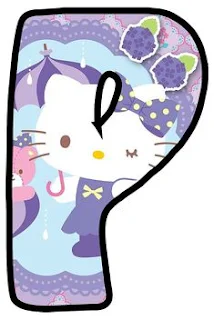 Abc de Hello Kitty con Sombrilla. - Oh my Alfabetos!