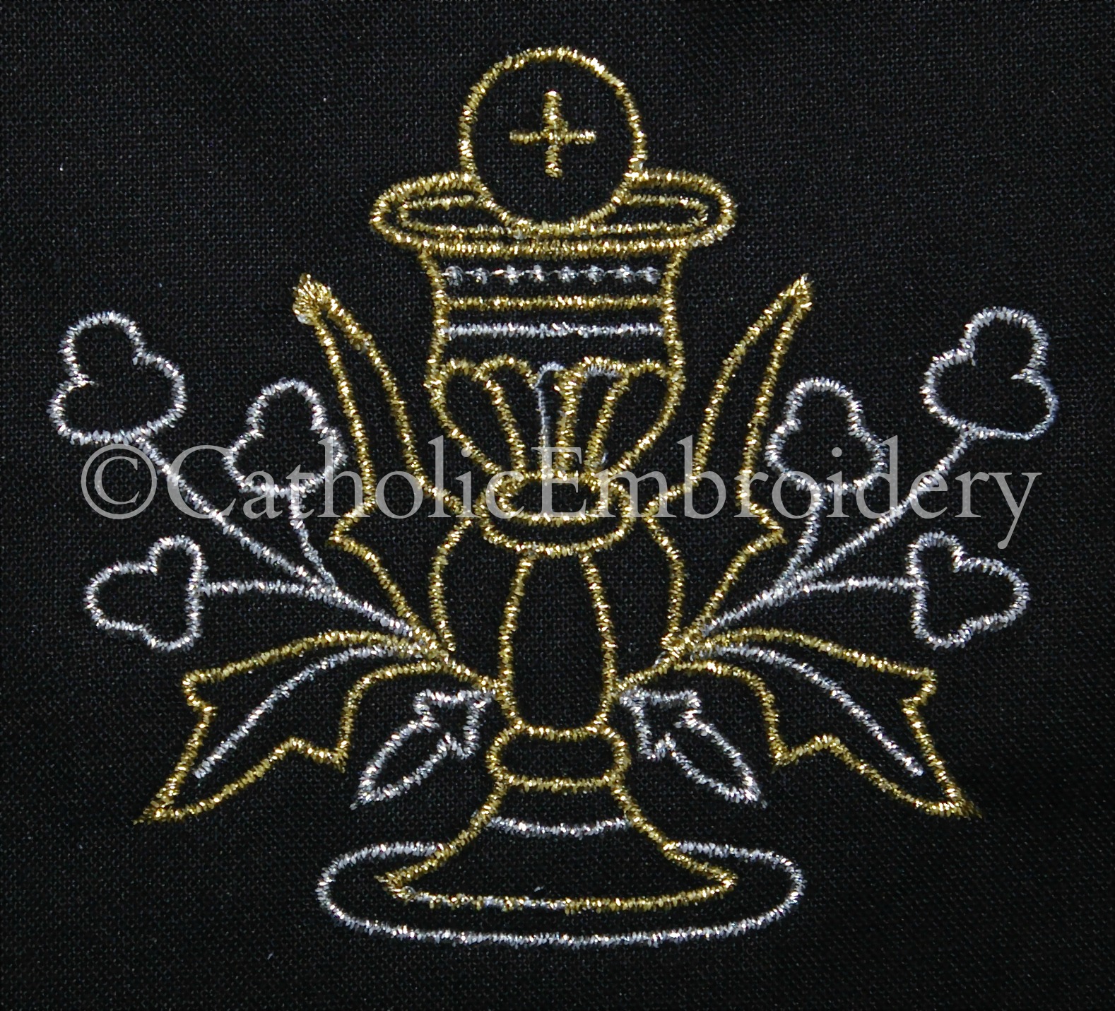 Catholic Embroidery: Trefoil Chalice & Pall Design