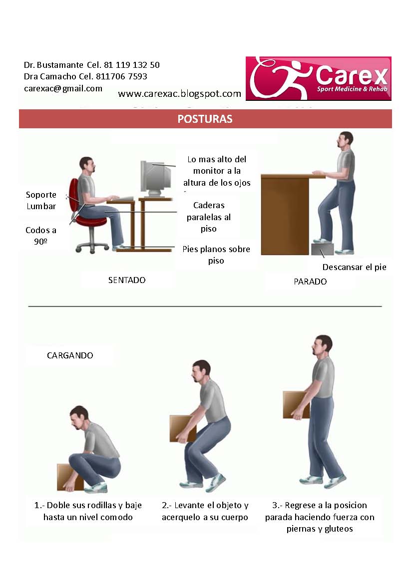 CAREX Sport Medicine: POSTURAS HIGIENE DE COLUMNA