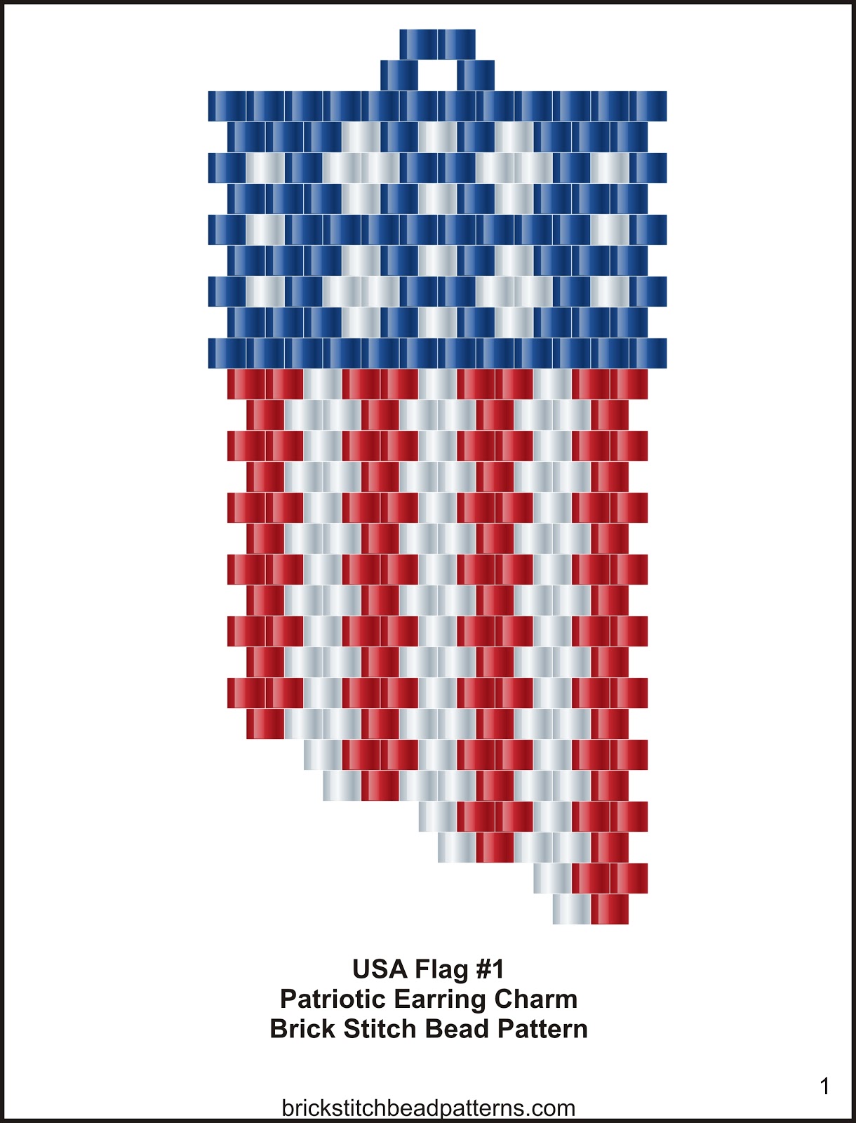 Brick Stitch Bead Patterns Journal: USA Flag #1 Brick Stitch Beaded ...