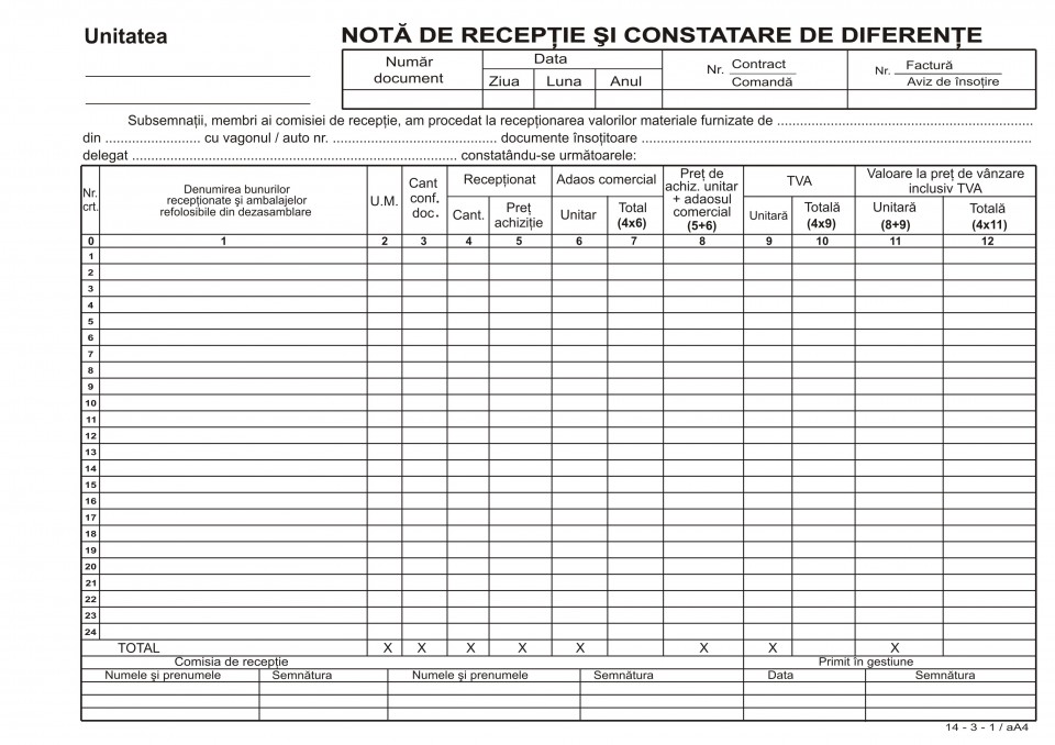 PROFU ECONOMIST: NOTA DE RECEPȚIE