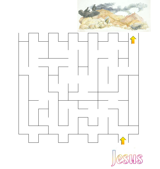 Juegos Bíblicos: Laberinto de Jesús es Tentado en el decierto