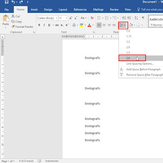 Cara mengatur LINE SPACING Microsoft WORD - Biologizone