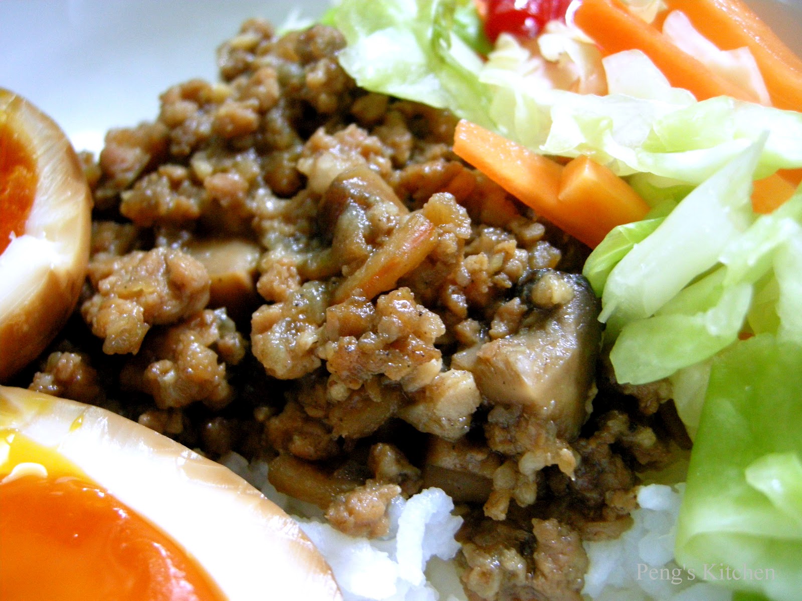 Peng's Kitchen: Minced Pork Mushroom Rice Set