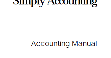 كتاب Simply Accounting - Accounting Manual - Al Mo7aseb Al Mo3tamad