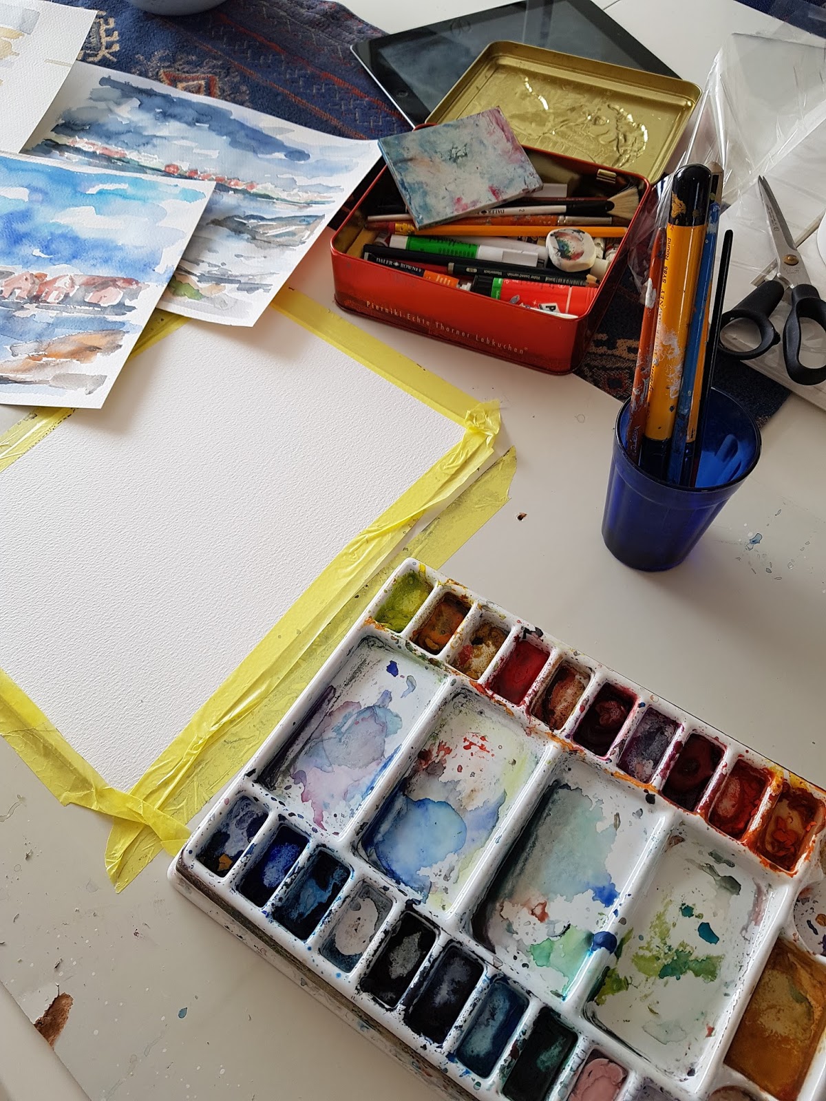 Min bok- og maleblogg: Med blanke ark og fargestifter til