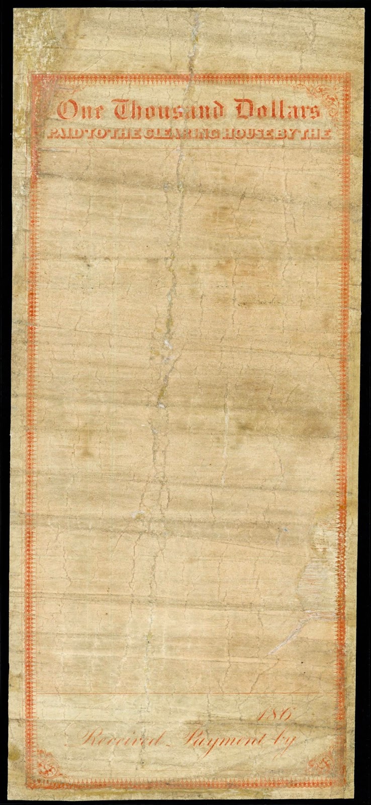 1862 1000 Dollar Boston Designated Depositary Certificate|World ...