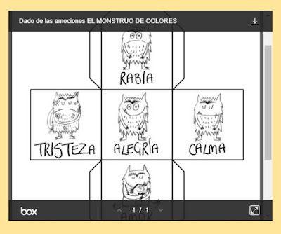 Dado de las emociones. EL MONSTRUO DE COLORES