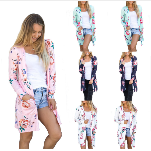 New Spring Jacket Women Plus Size Fashion Long Sleeve Pocket Open ...