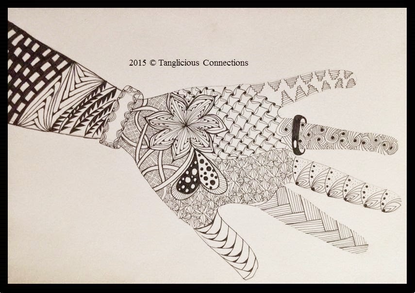 Tanglicious Connections : Tangled Hand - Joey's Weekly Challenge #46