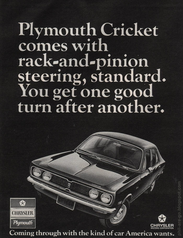Phil Are Go!: Car Week, Day 1 - Plymouth Cricket.