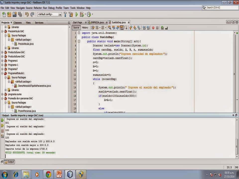 Puroguramo o Programar: Programa en Java de empresa