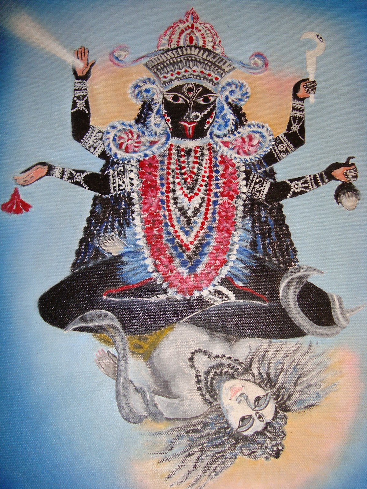 Art Musings: 10. Kali the primordial feminine force- Painting by Paromita