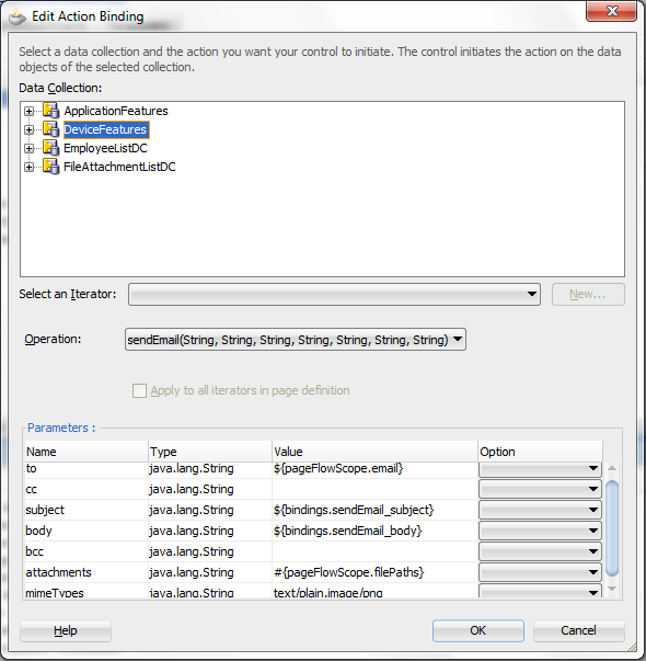 Unwinding ADF: ADF Mobile Email - Send Multiple File Attachments with amx:selectManyCheckbox option