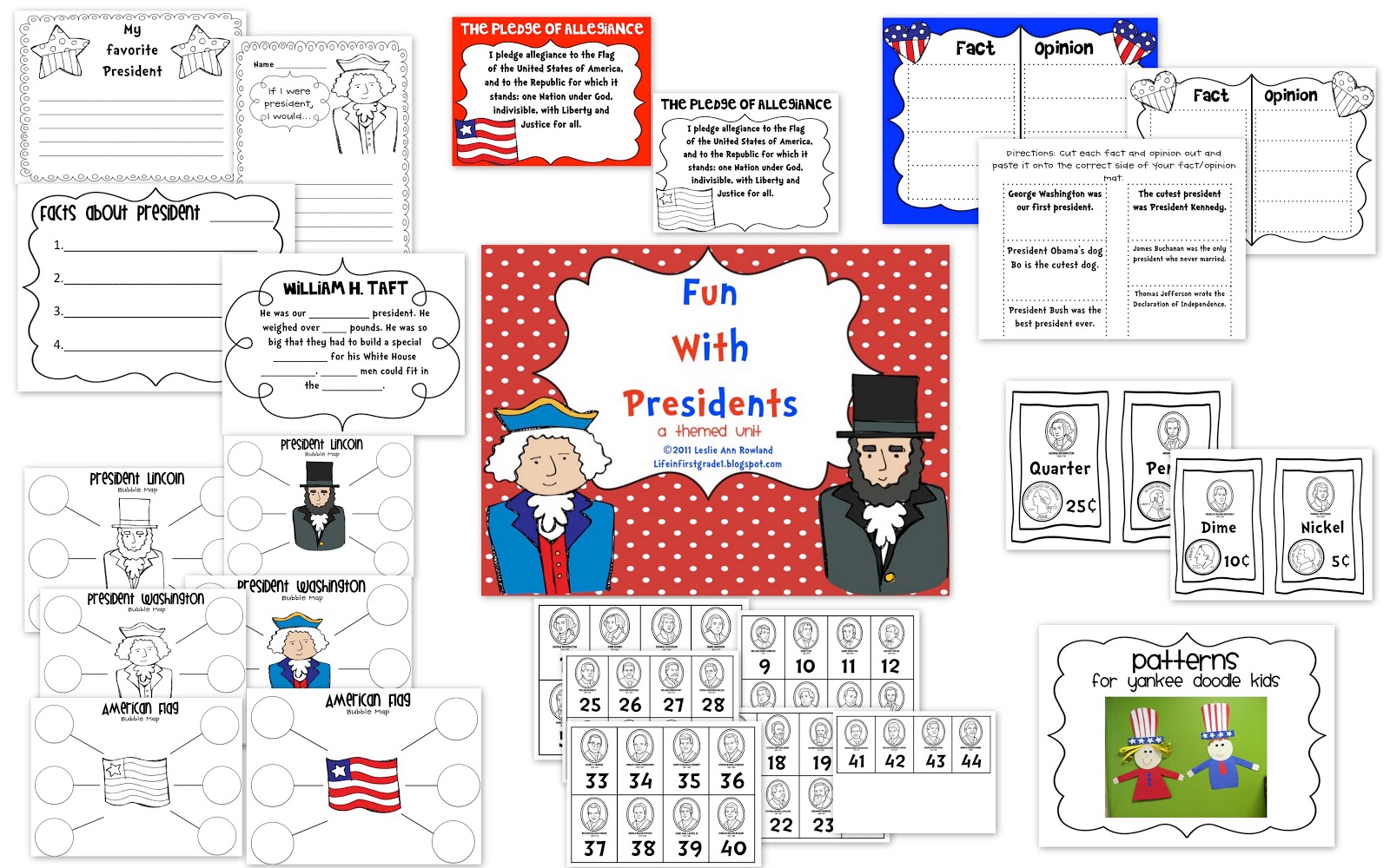 Life in First Grade: President's Day Unit