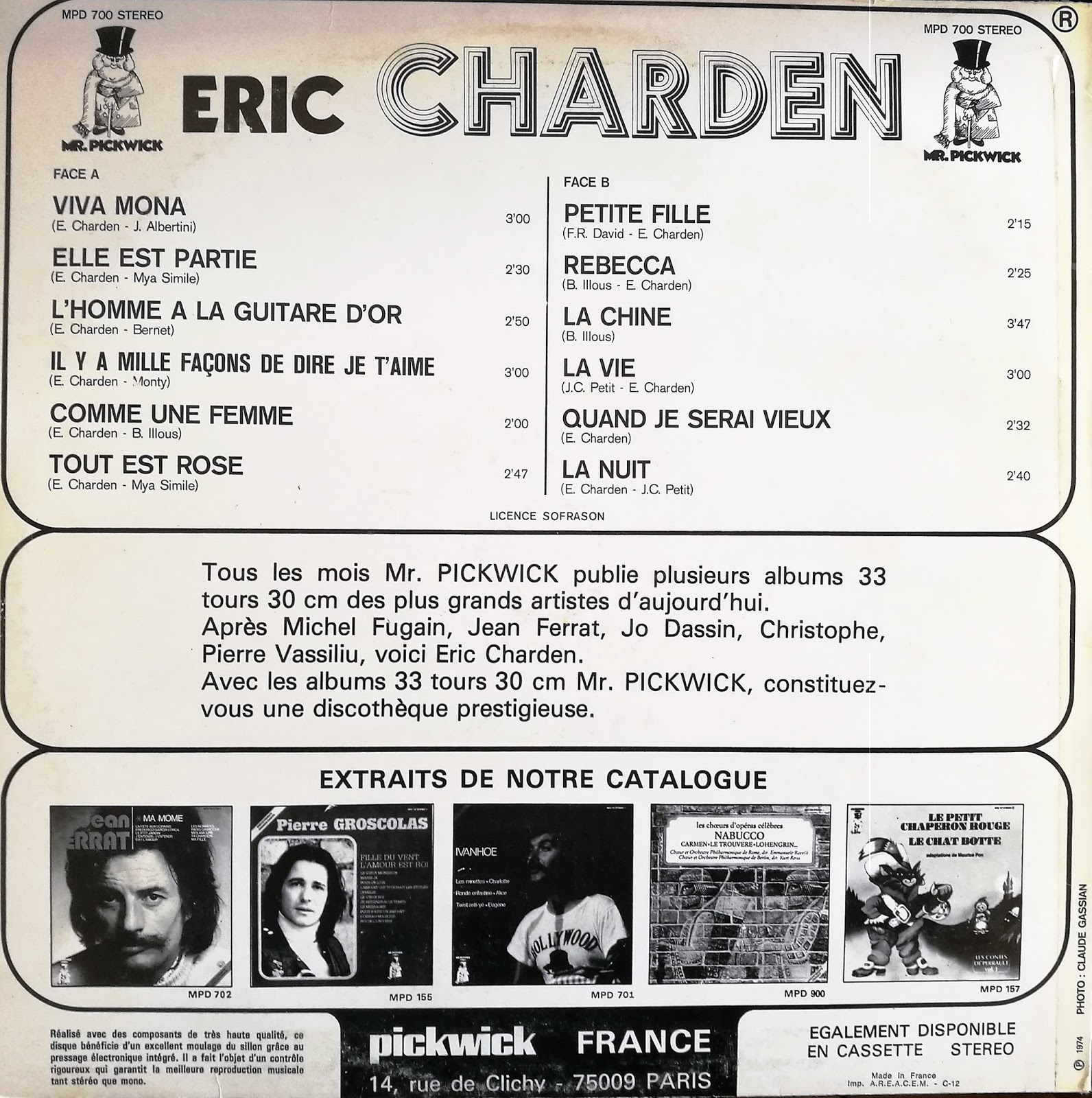 Les Chansons Perdues: Eric Charden