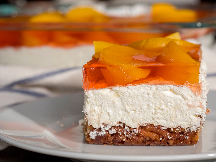 Peach Pretzel Jello Salad - HealthyRecipesFlatley