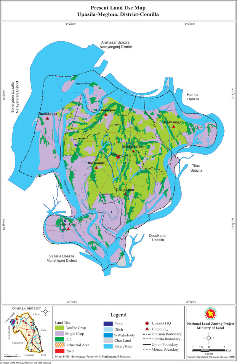 Mouza & Land Use Maps of Meghna Upazila, Comilla, Bangladesh - Tourism ...