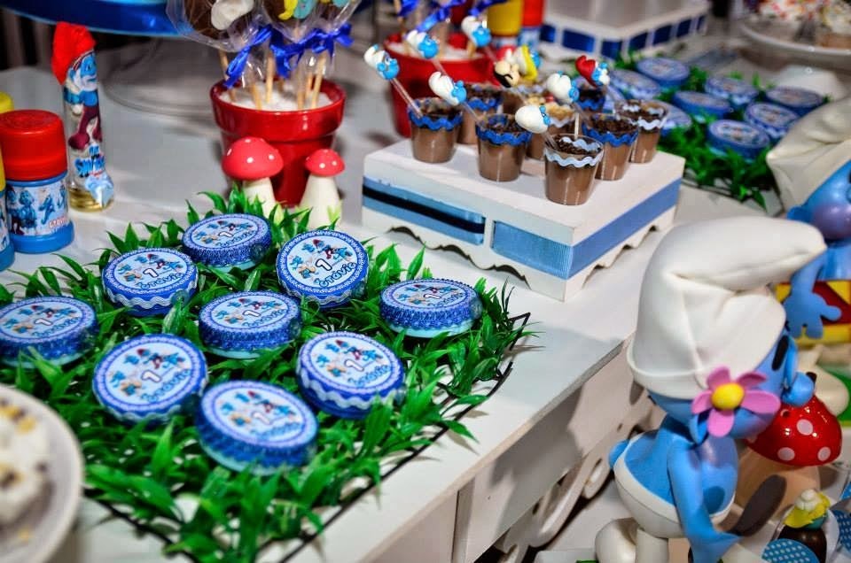 Cacá Arteira: Festa Personalizada - Tema Smurfs
