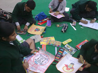 Interact Club @ KIIT: Poster Making - Aids awareness