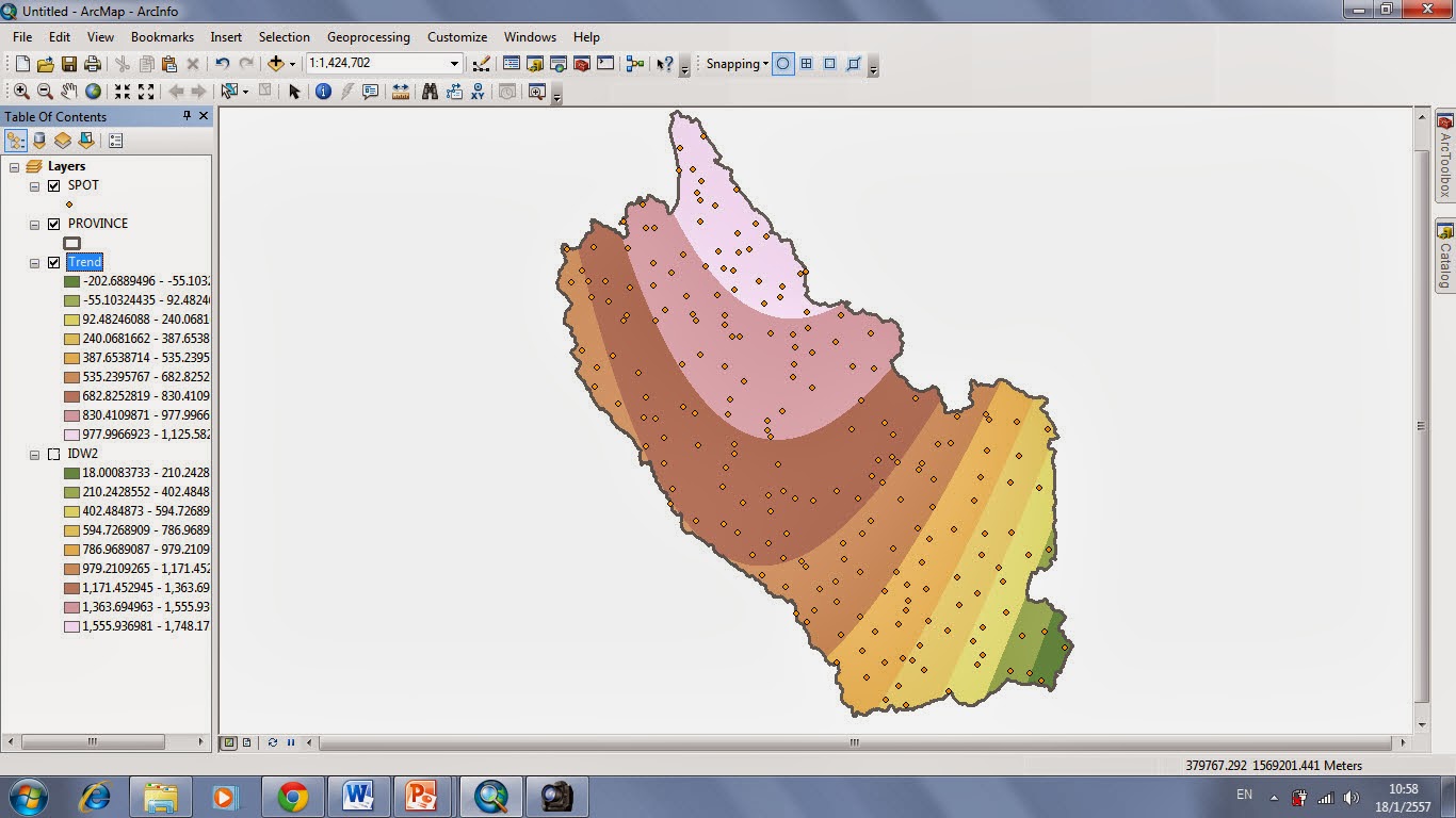 How to : ArcMap10 : How to 5 : การประมาณค่าช่วง Interpolation