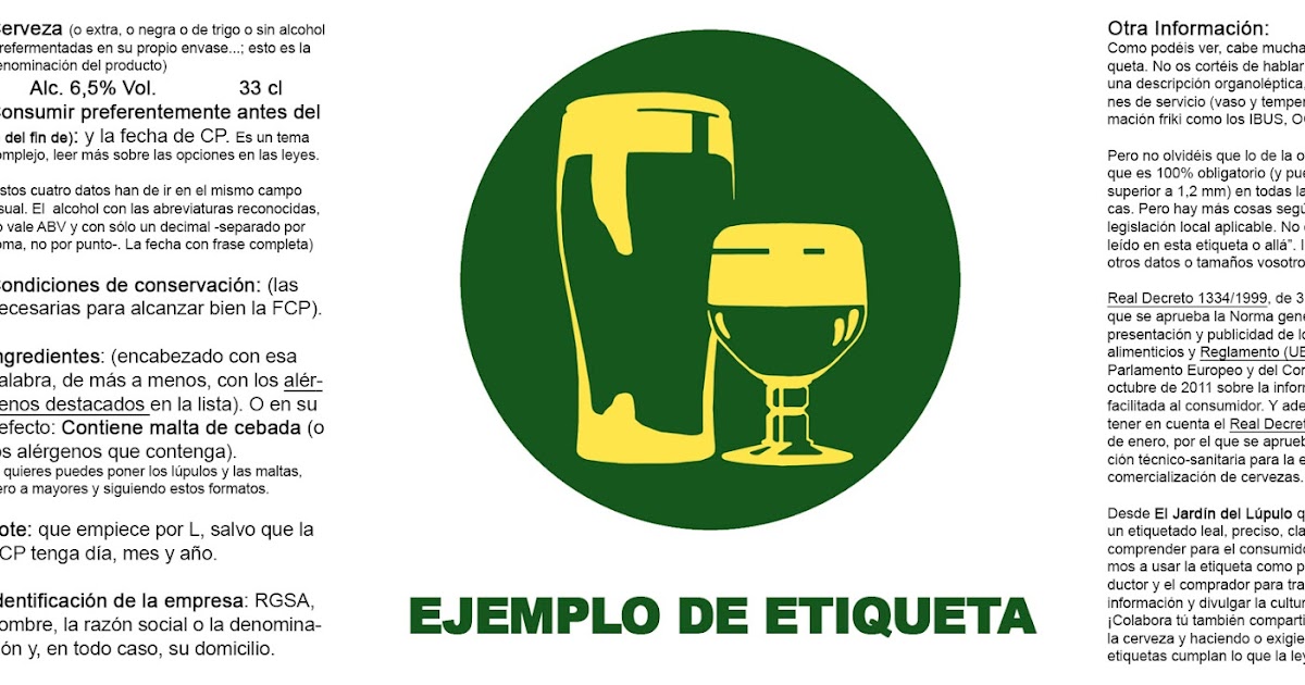 El Jardín del Lúpulo. Web especializada en cerveza.: La información en las etiquetas de cerveza ...