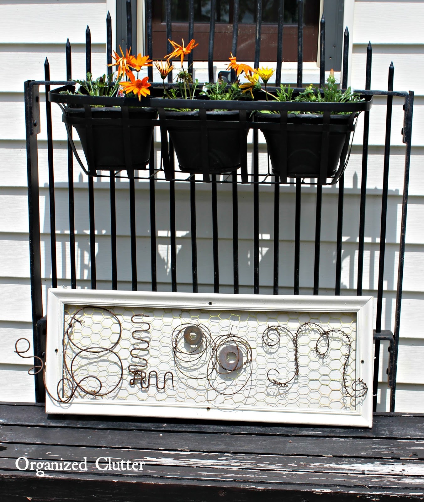 A Fun Framed Junk Garden Sign - Organized Clutter