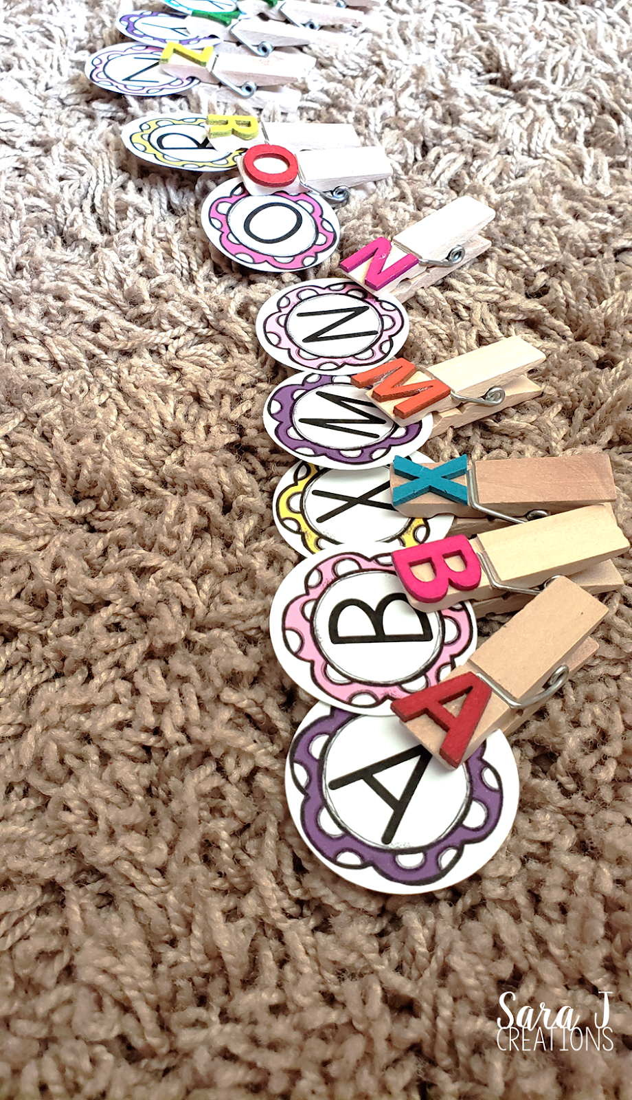 Alphabet Match Flower Sensory Bin | Sara J Creations