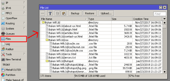 Managing configuration backups - Ruang Config
