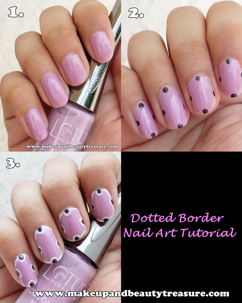 best makeup beauty mommy blog of india: Dotted Border Nail Art Tutorial