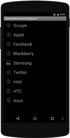 rz Android Custom List Adapter Tutorial