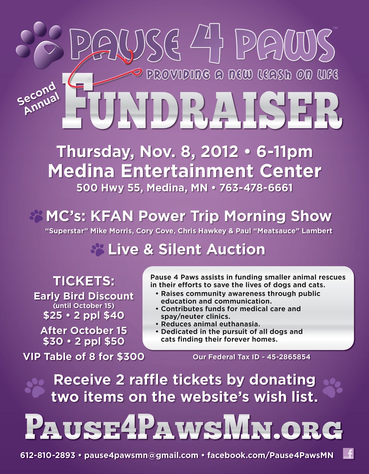 Red Lake Rosie's Rescue: Pause 4 Paws Fundraiser is TONIGHT!!