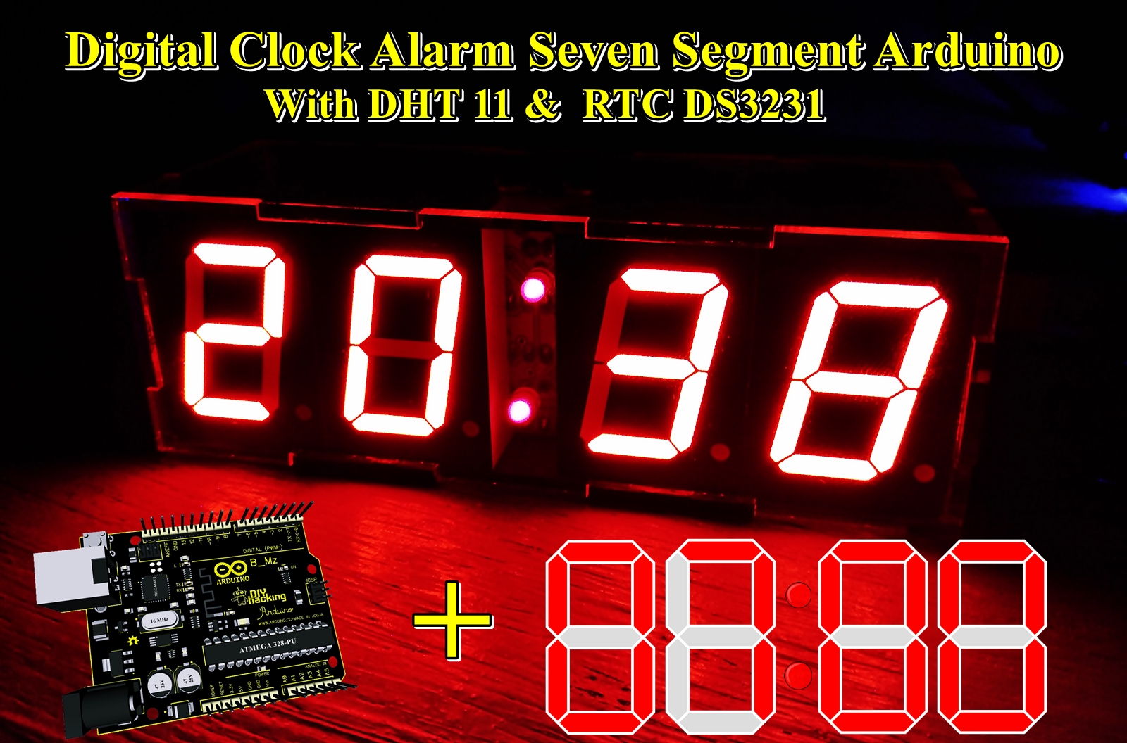 Digital Clock Seven Segment Arduino 4 Digit Ds3231 And Dht11 Dicky B Mz